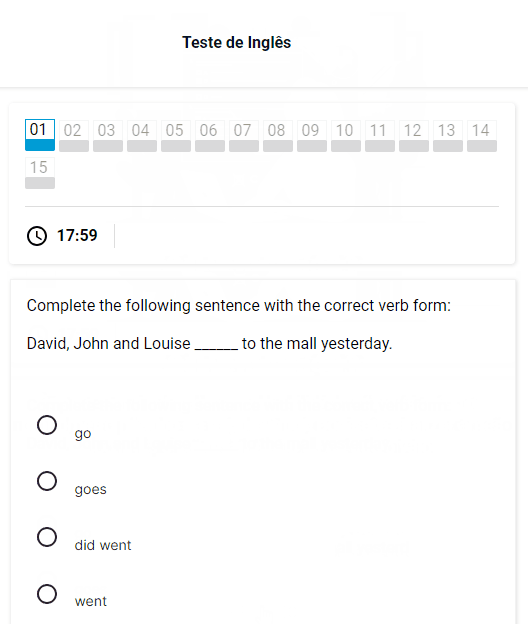 Teste de Inglês