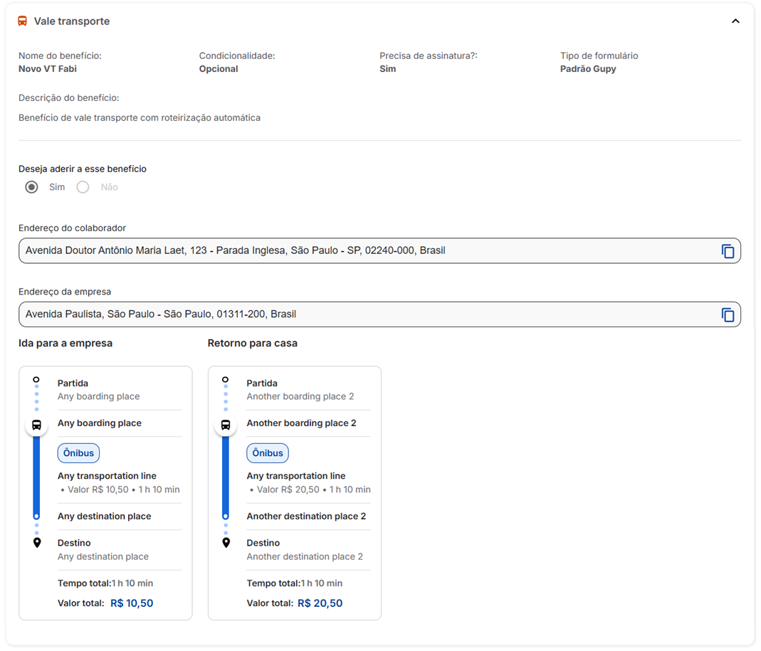 How does the transportation voucher routing integration work?