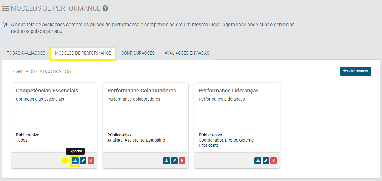 Quais são os relatórios disponíveis no Gupy Performance e como baixá-los?